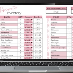 Refrigerator Inventory Template Refrigerator Checklist - Etsy