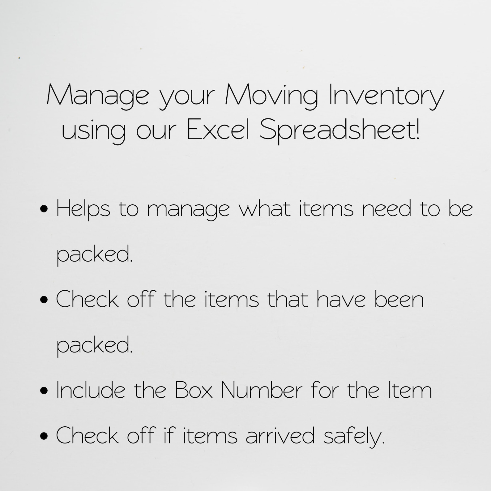 Moving Inventory Template Google Sheets, Moving Planner, Moving List ...