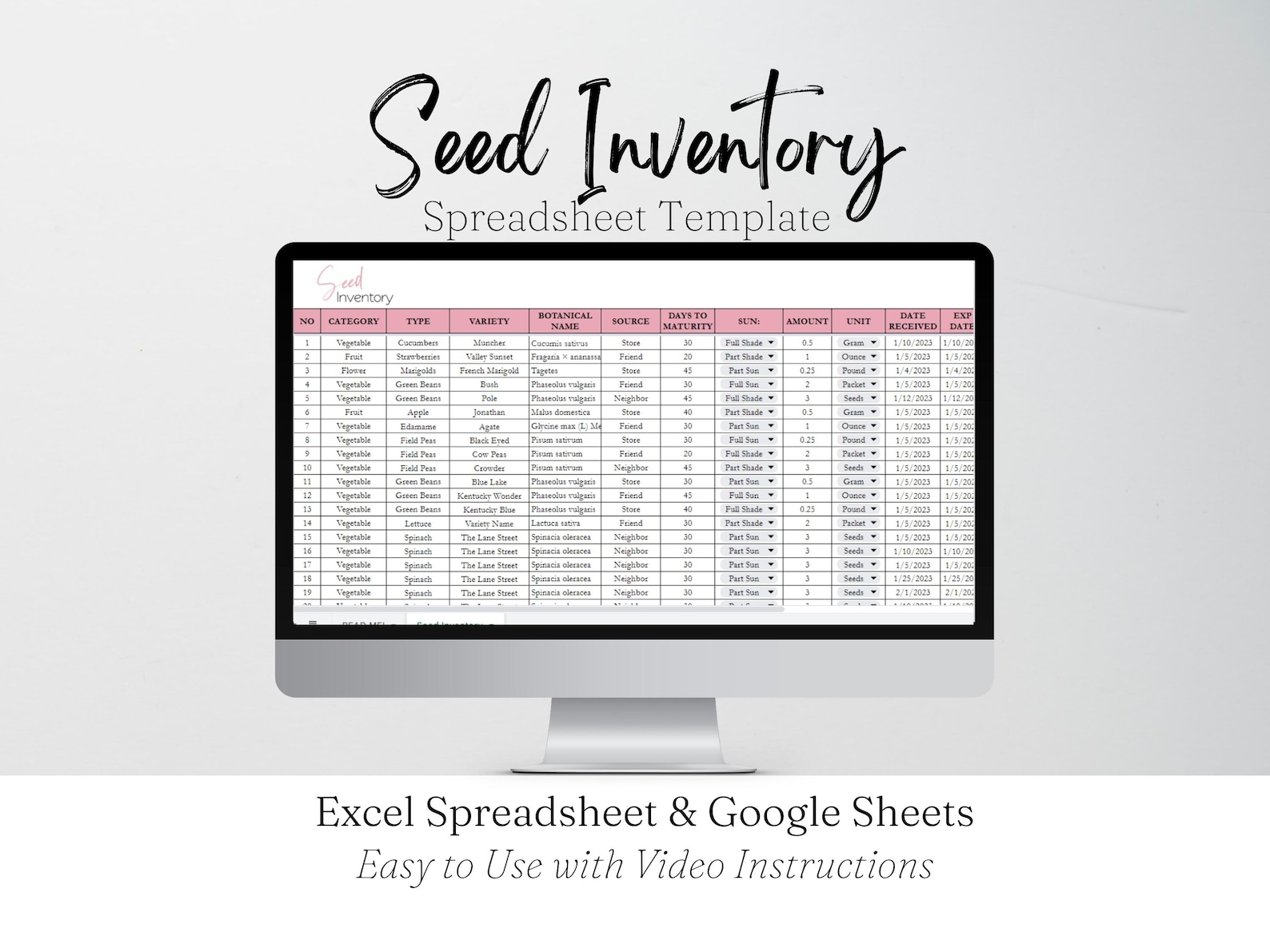 Seed Inventory Tracker, Garden Seeds Organization, Seed Starting, Seed ...