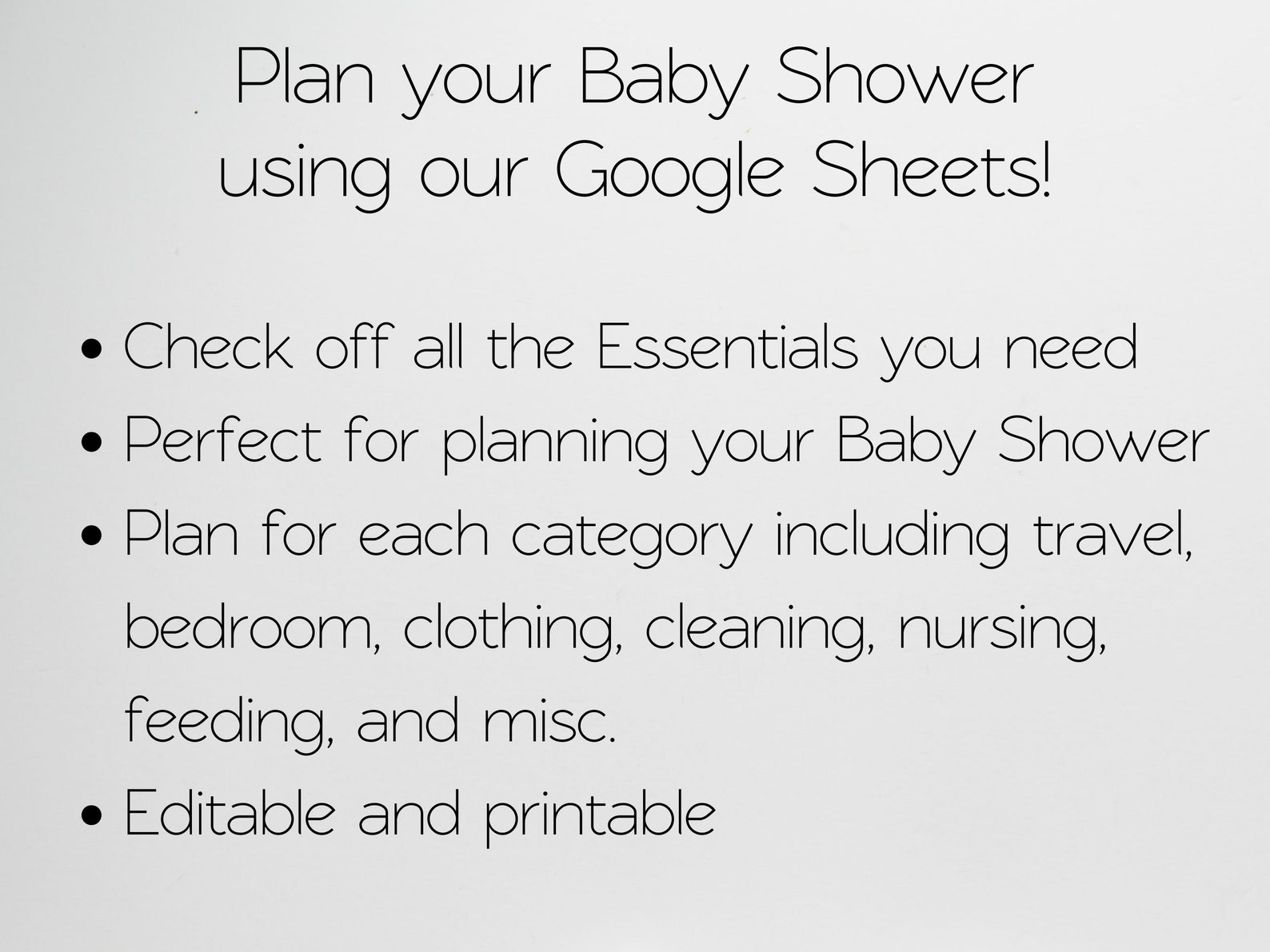 Baby Shower Checklist Google Sheets, Baby Registry Checklist, Newborn ...