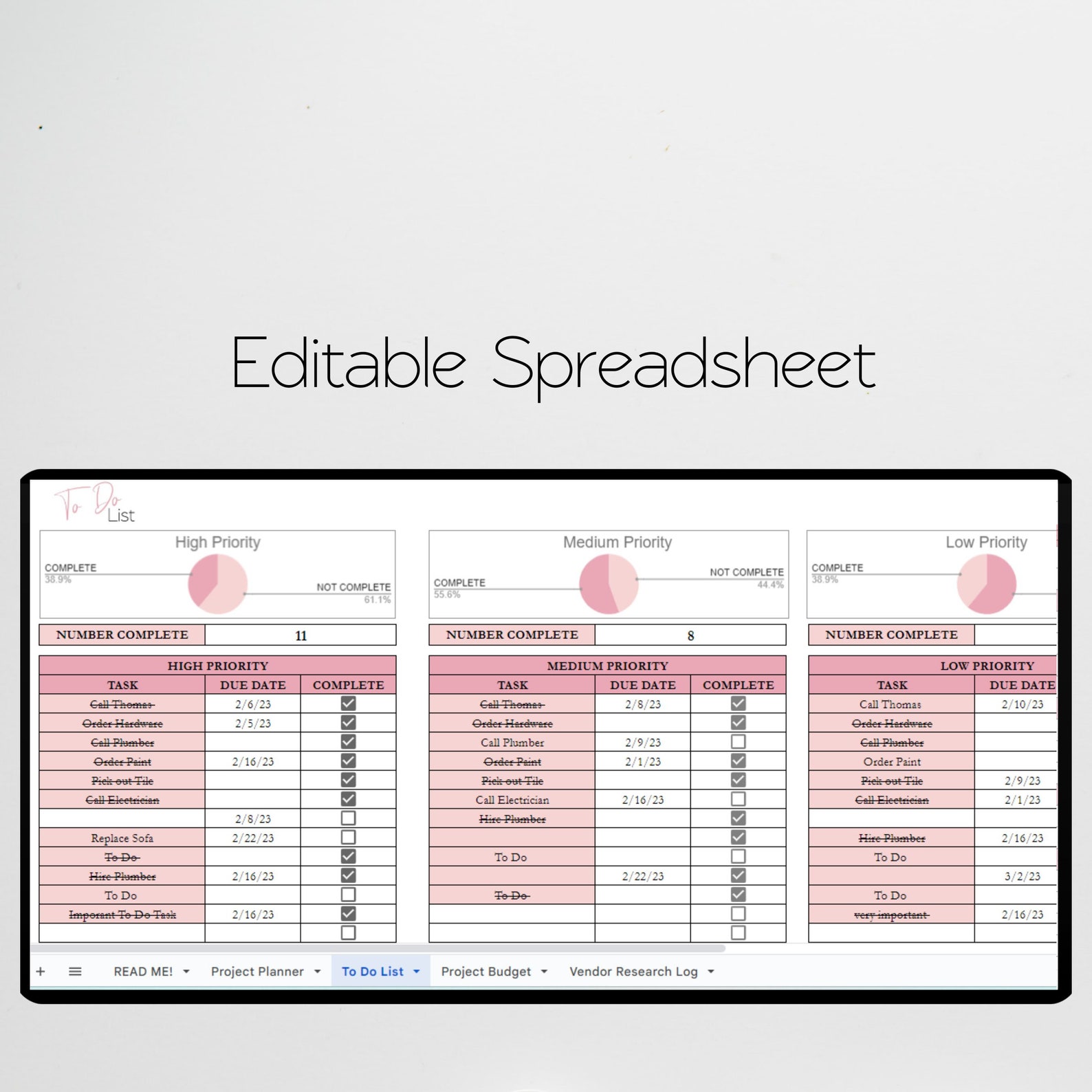 Project Planner Template Excel Spreadsheet, Project Management ...