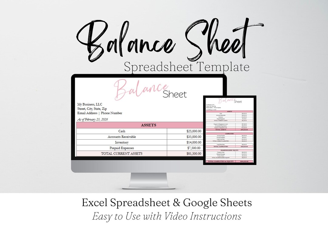 Balance Sheet Template Google Sheets, Financial Statement Excel ...