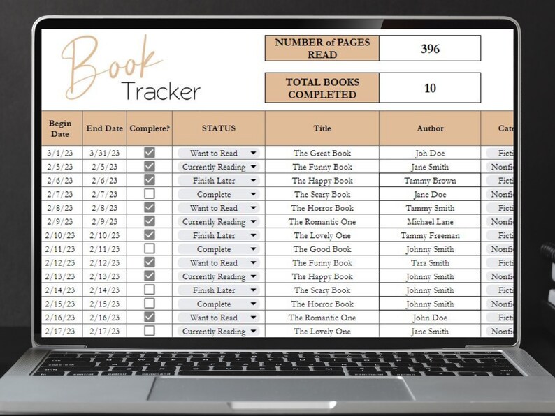 Book Tracker Excel Book Tracker Log Book Tracking Checklist - Etsy