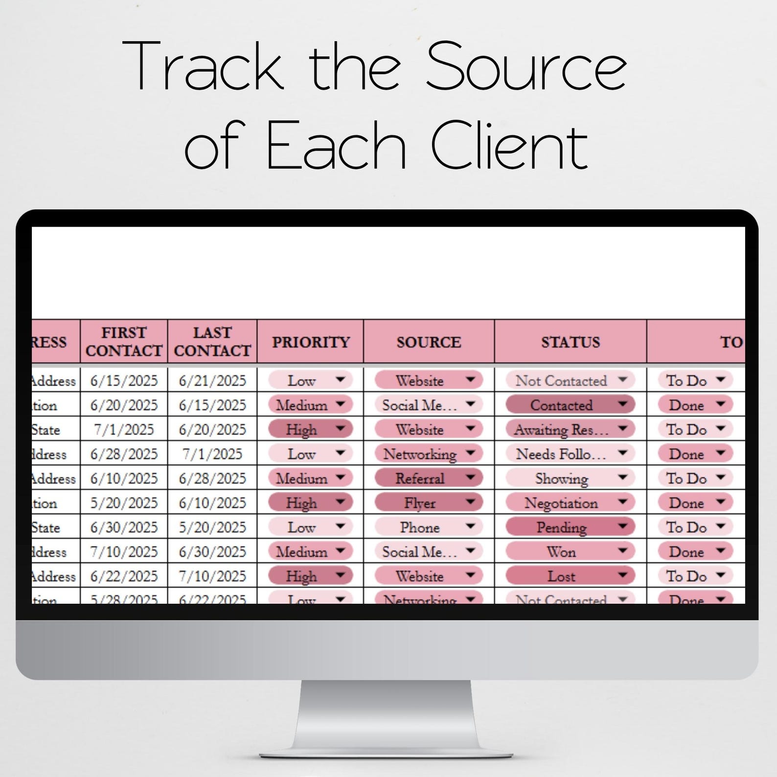 Client Tracker Excel, Client Tracker Google Sheets, Client Tracker ...