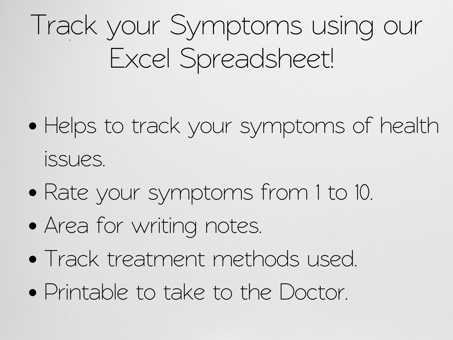 Symptom Tracker Excel Spreadsheet, Symptom Journal, Health Tracker ...