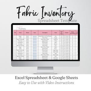 Fabric Inventory Tracker Excel Spreadsheet, Sewing Organizer, Fabric ...