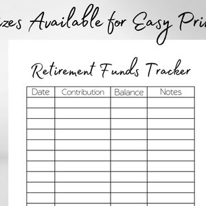 Retirement Tracker, Retirement Template, Retirement Printable ...