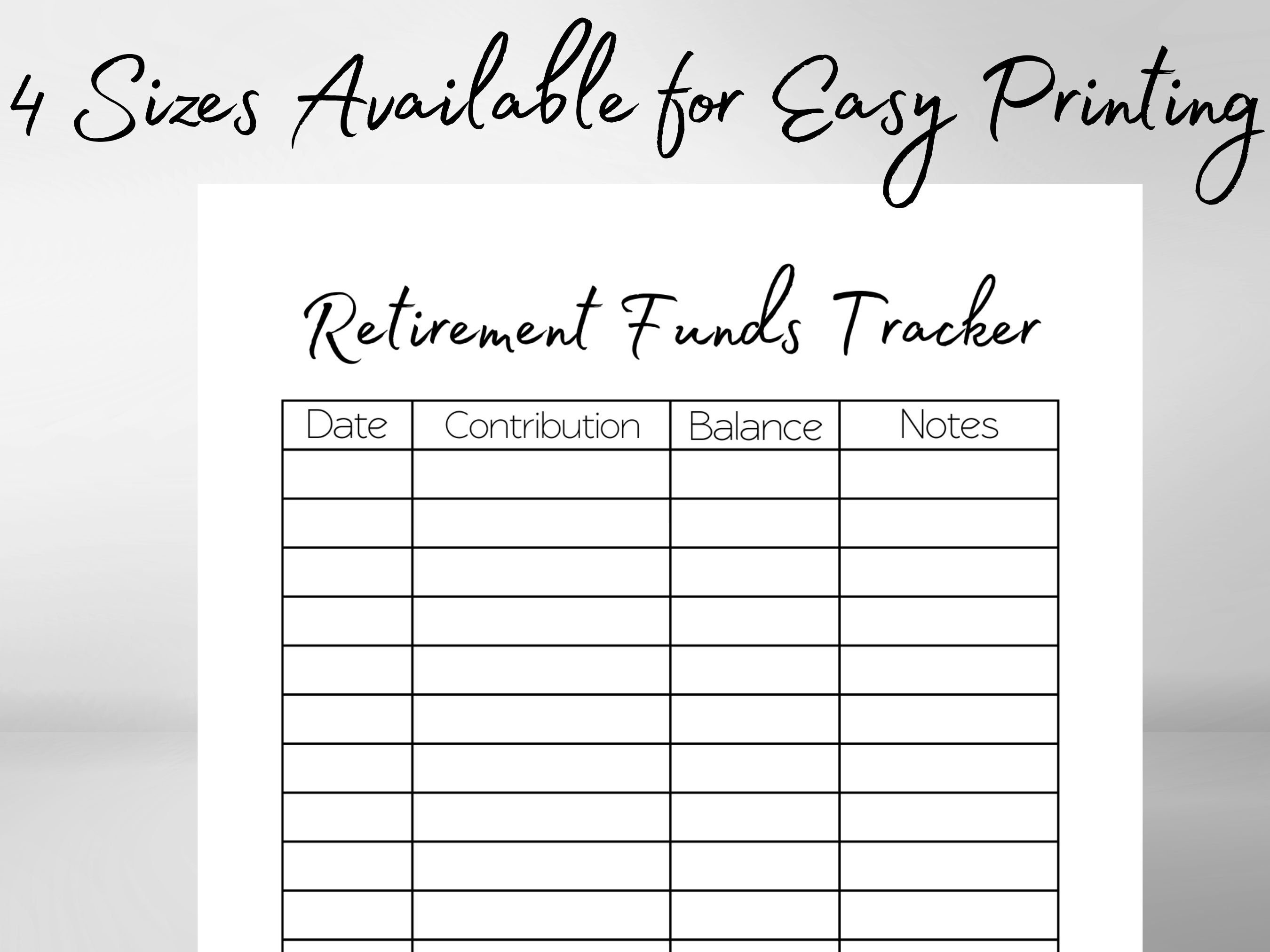 Retirement Tracker, Retirement Template, Retirement Printable ...