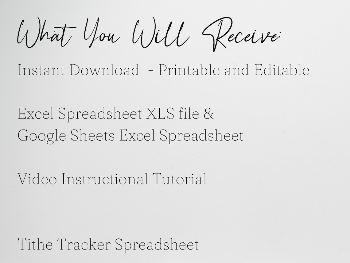 Tithe Tracker Excel Spreadsheet Tithes and Offerings - Etsy