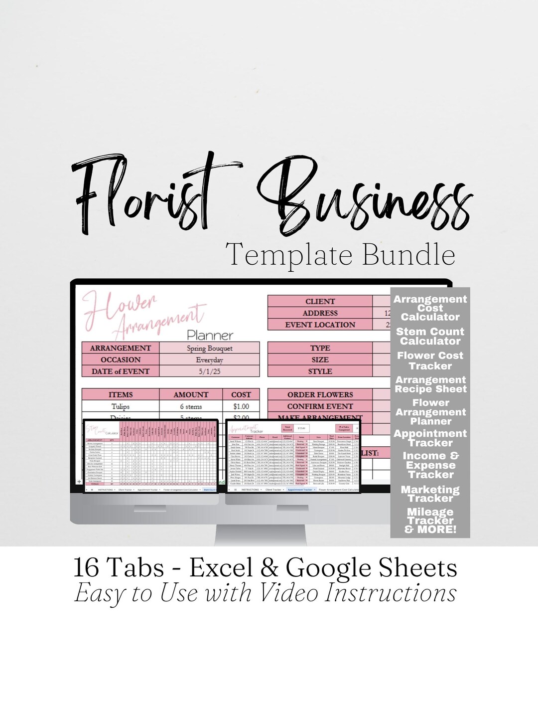 Flower Shop Business Templates, Florist Business Planner, Floral ...