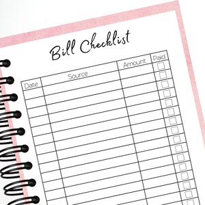 Bill Checklist, Bill Tracker Printable Yearly, Bill Tracker PDF, Bill ...