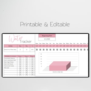 Water Tracker Template Excel Spreadsheet, Water Tracking Google Sheets ...