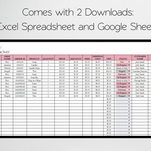 Order Tracker Google Sheets, Order Tracker Excel, Order Tracker ...