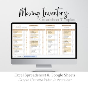 Moving Inventory List Excel Spreadsheet, Moving Planner Google Sheets ...