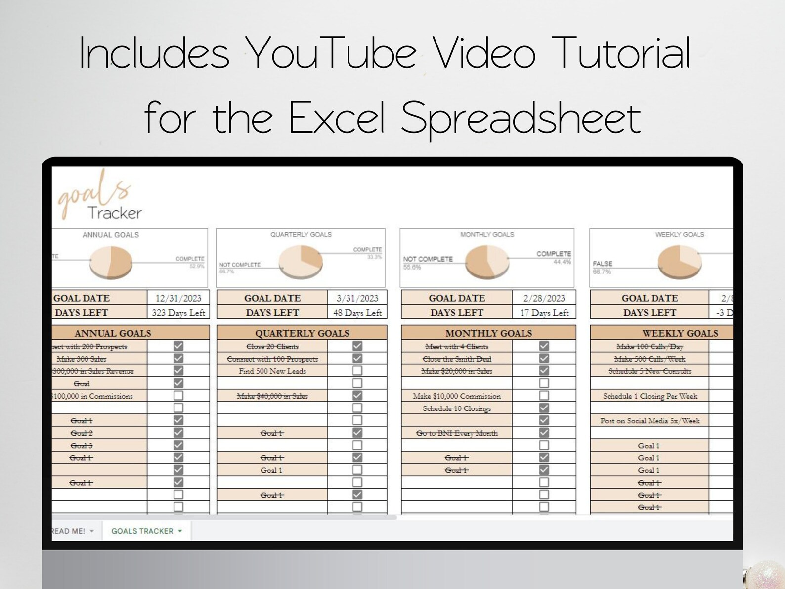 Goal Tracker Google Sheet, Goals Tracker Excel, Goals Tracker Template ...