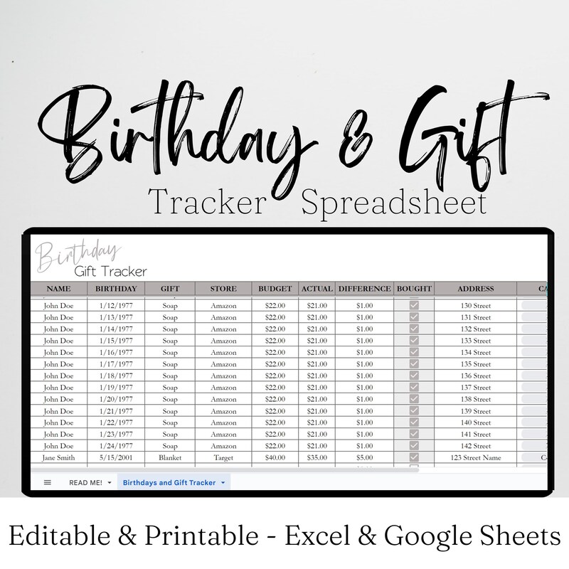 Birthday Tracker - Etsy