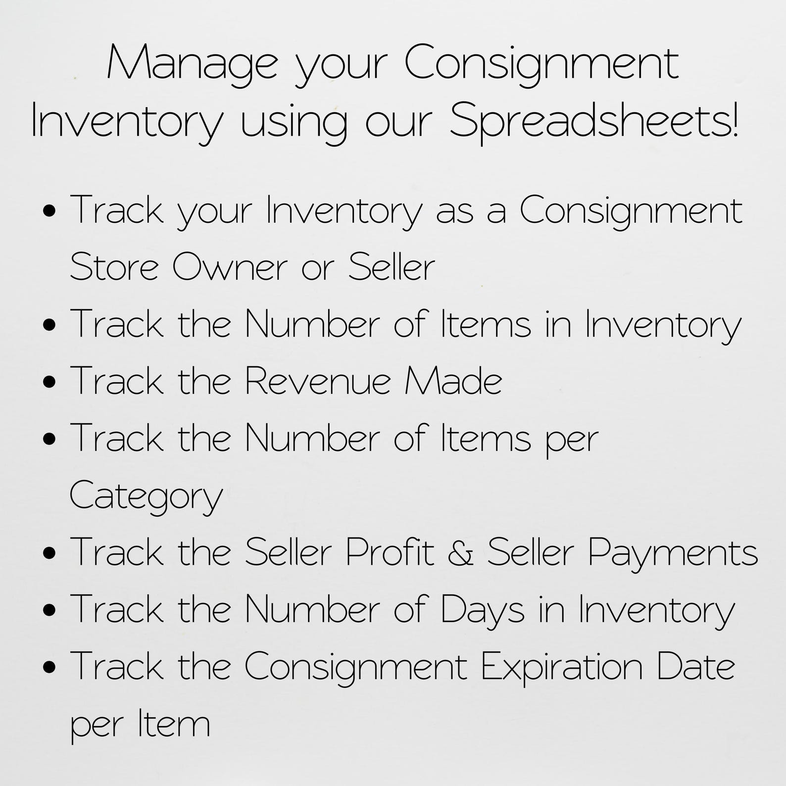 Consignment Inventory Tracker, Thrift Shop Product Management, Resale ...