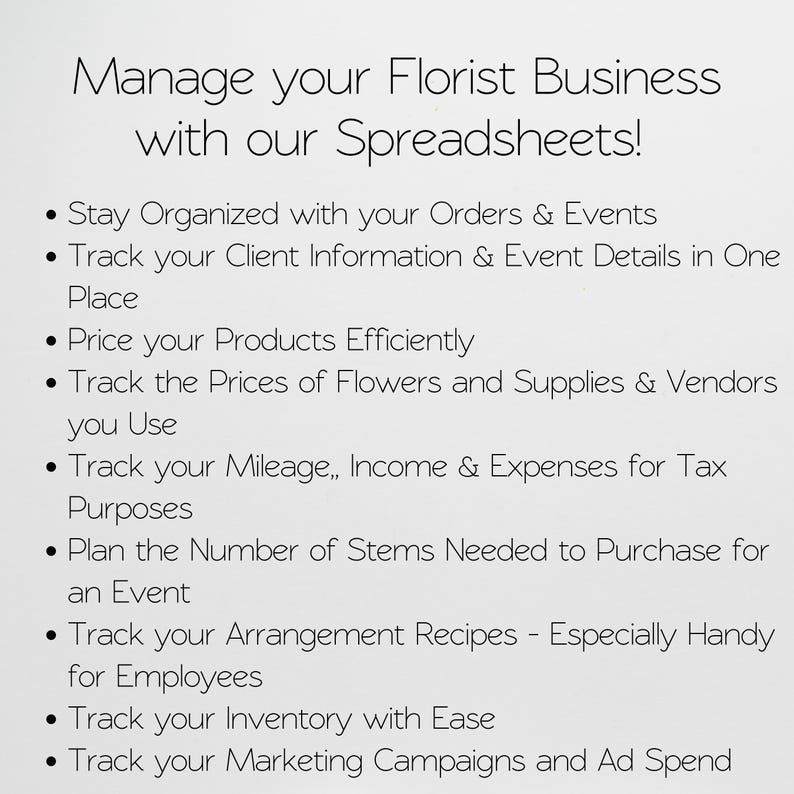 Flower Shop Business Templates, Florist Business Planner, Floral ...