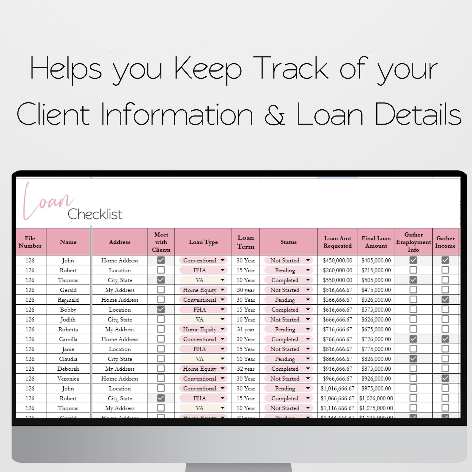 Mortgage Broker Template Spreadsheet Bundle, Mortgage Lender Loan ...