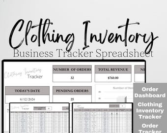 Clothing Business Inventory Tracker Log, Clothing Inventory Template ...