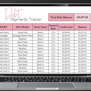 Debt Payments Tracker Excel Spreadsheet, Debt Tracker Google Sheets ...