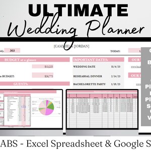 Wedding Planner Spreadsheet Excel Google Sheets, Ultimate Wedding ...