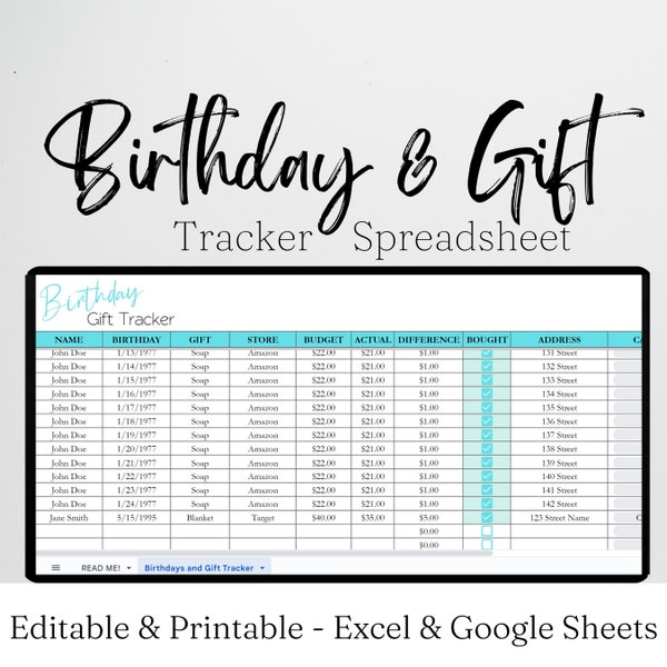 Family Birthday Tracker - Etsy