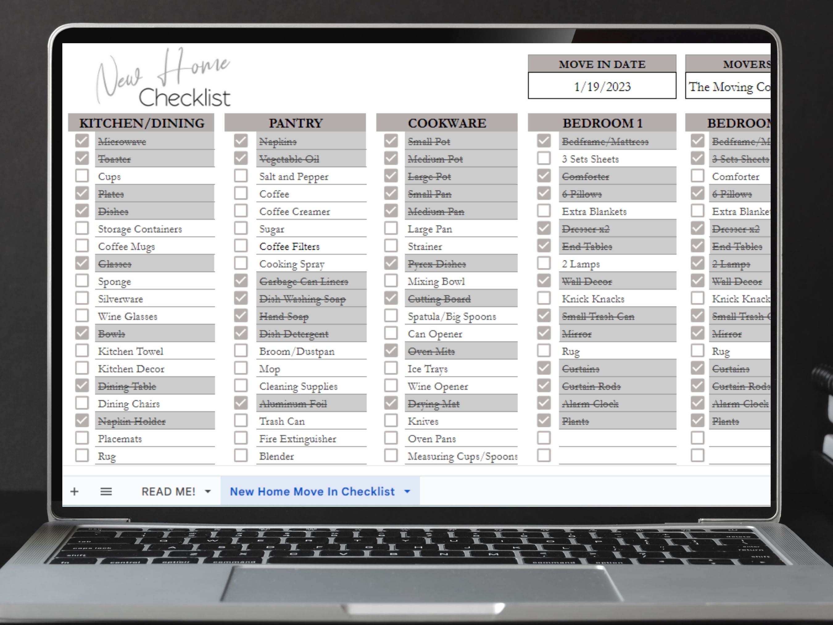 New House Checklist Template Excel Spreadsheet Home Planner - Etsy