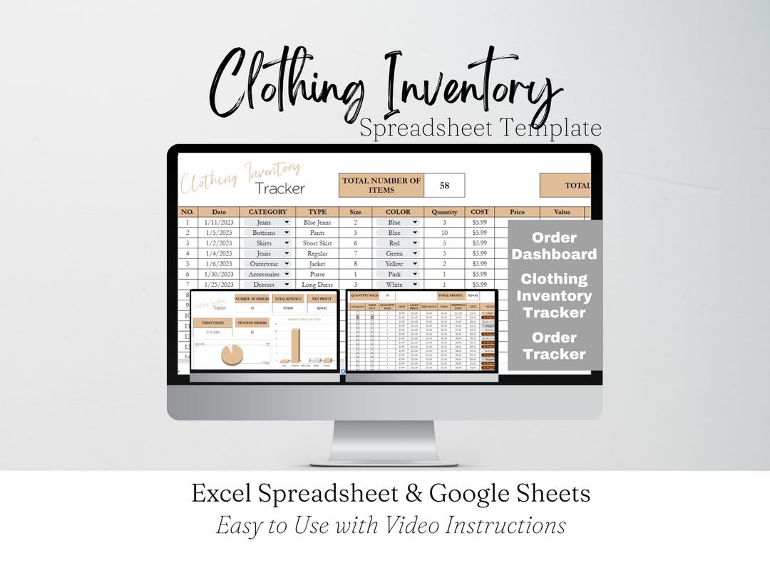 Clothing Business Inventory Tracker Log, Clothing Inventory Template ...