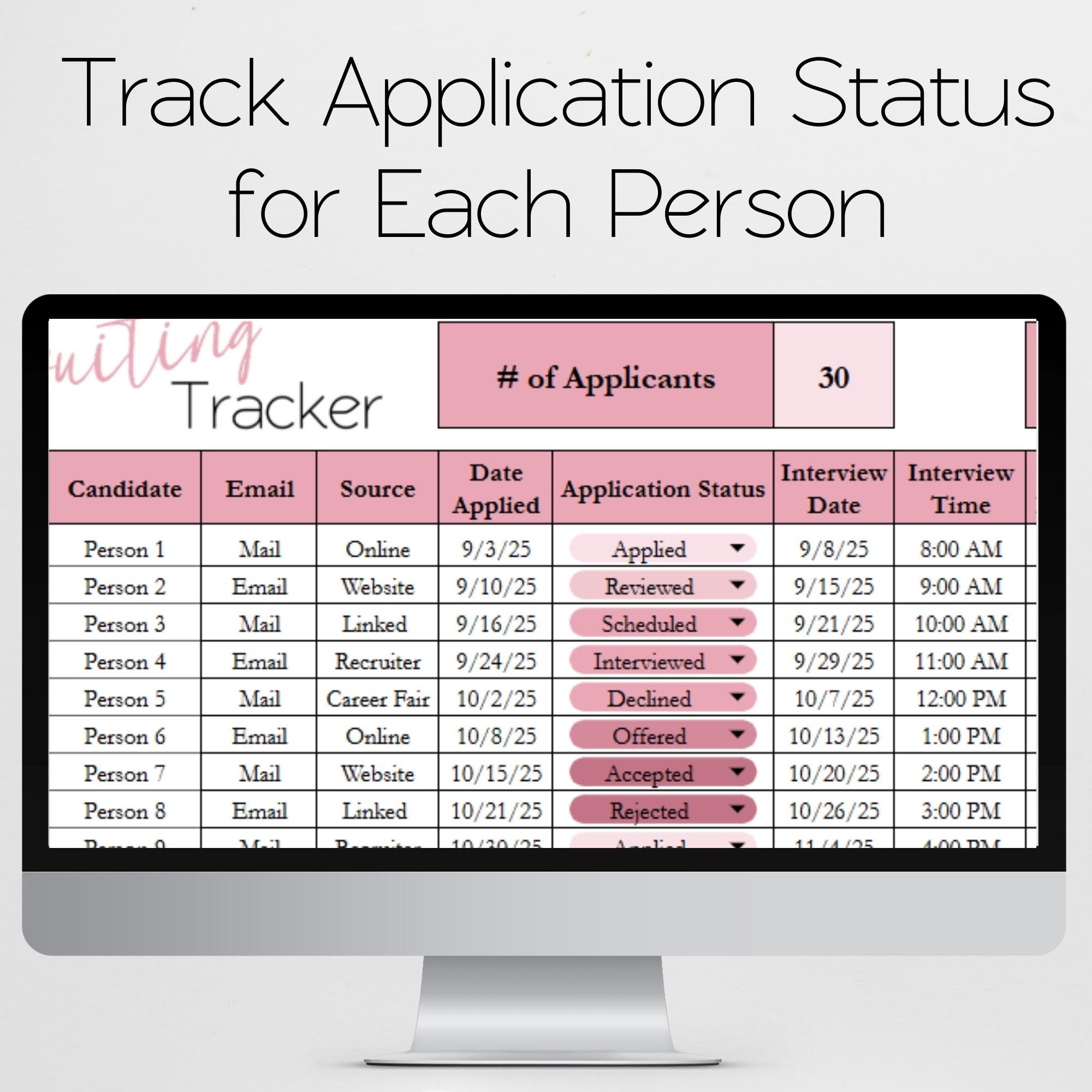 Recruiting Tracker, Recruitment Tracking, Recruiter Human Resources ...