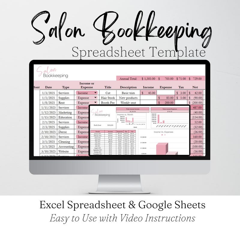 Google Sheets Hair Salon - Etsy