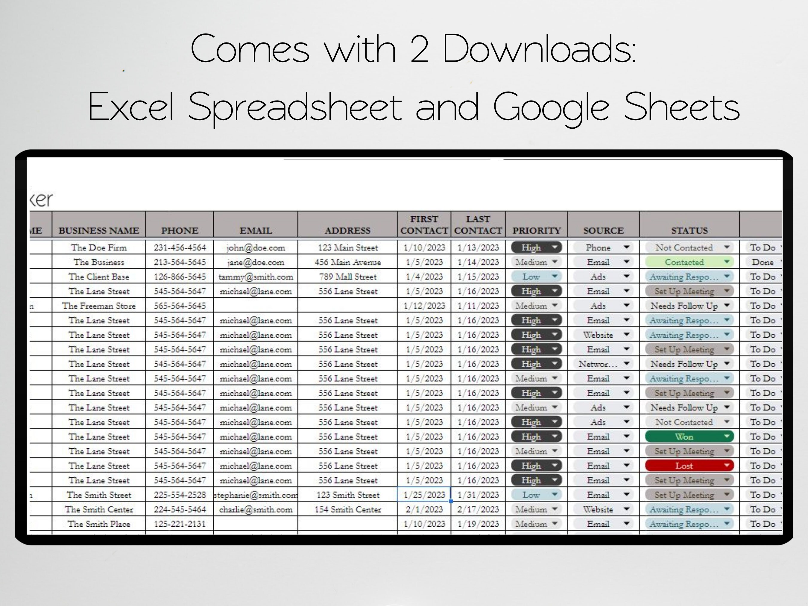 Lead Tracker Excel, Lead Tracker Google Sheet, Lead Tracking ...