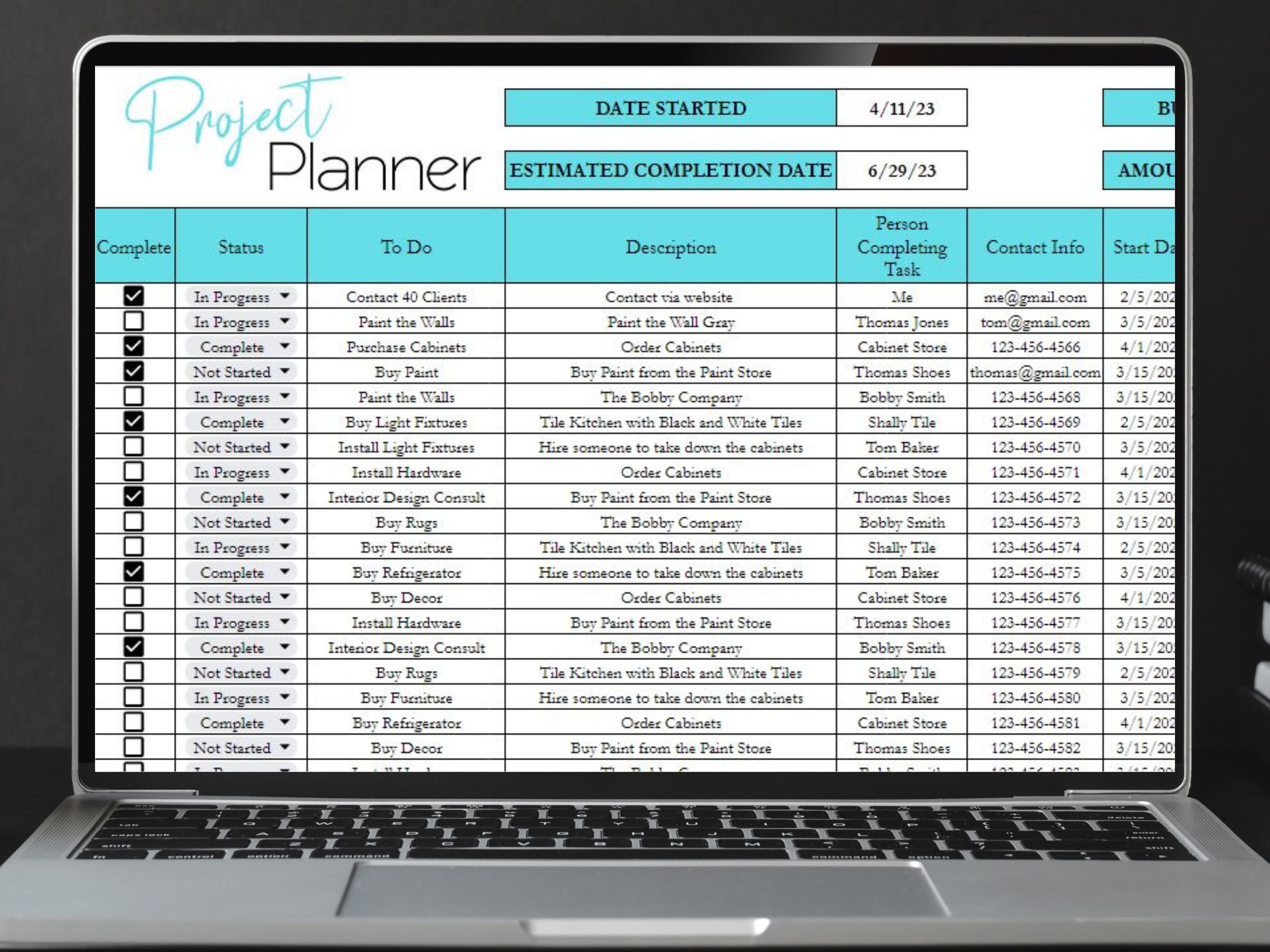 Project Management Productivity Planner Project Tracker - Etsy