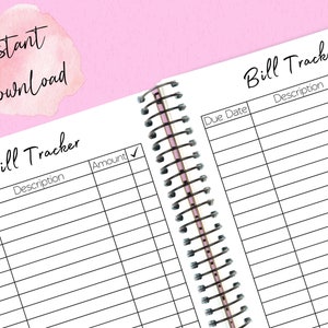 Bill Tracker Printable, Bill Tracker PDF, Bill Tracker Personal Size ...