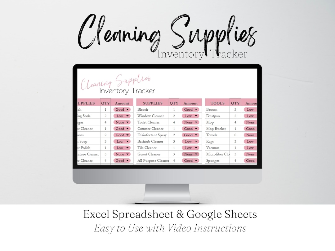 Cleaning Supplies Inventory Tracker Google Sheets, Cleaning Products ...