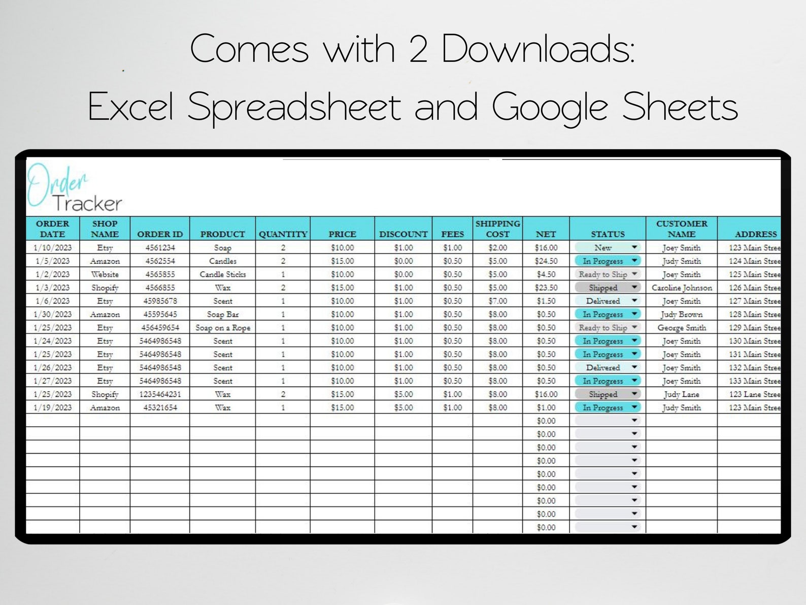Business Order Tracker Template, Order Tracker Google Sheets, Order ...