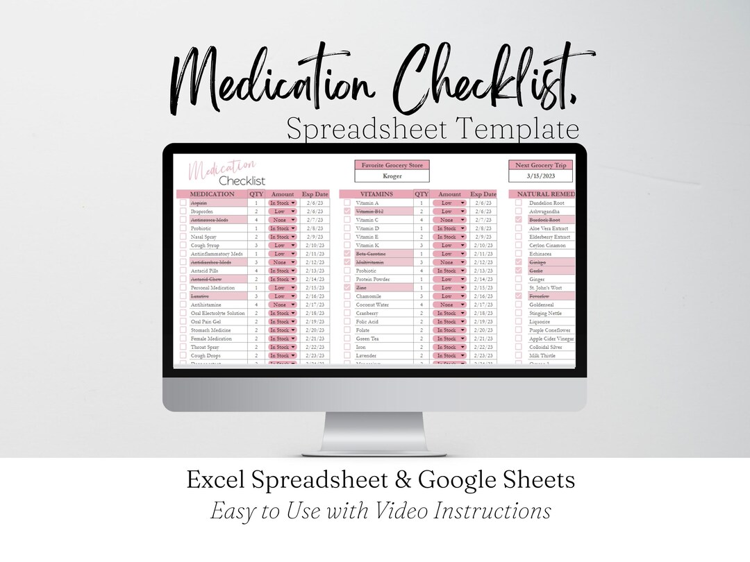 Medication Checklist, Medication Tracker, Daily Medication Log ...