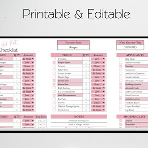 First Aid Kit Checklist, First Aid Checklist, First Aid Supply List ...