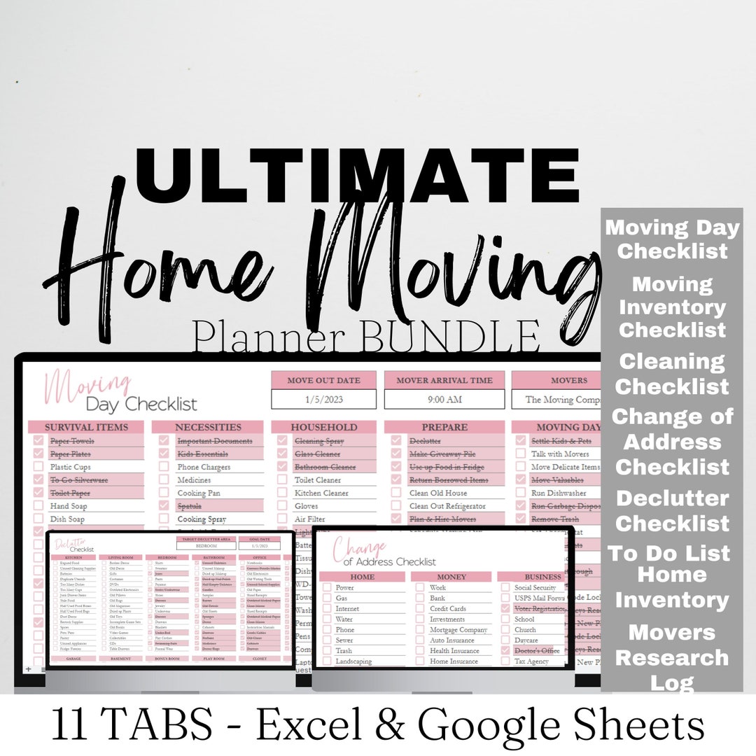 Moving Planner Checklist Bundle, Moving Template, Moving Planning, New ...