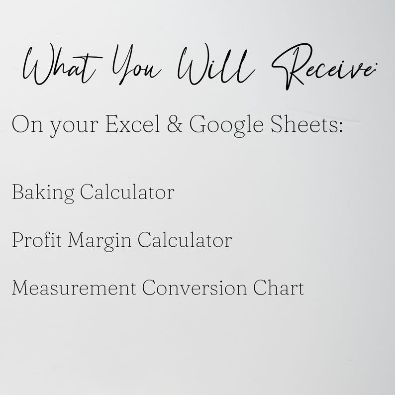 Baking Calculator, Recipe Spreadsheet Template, Baking Tools, Baking ...