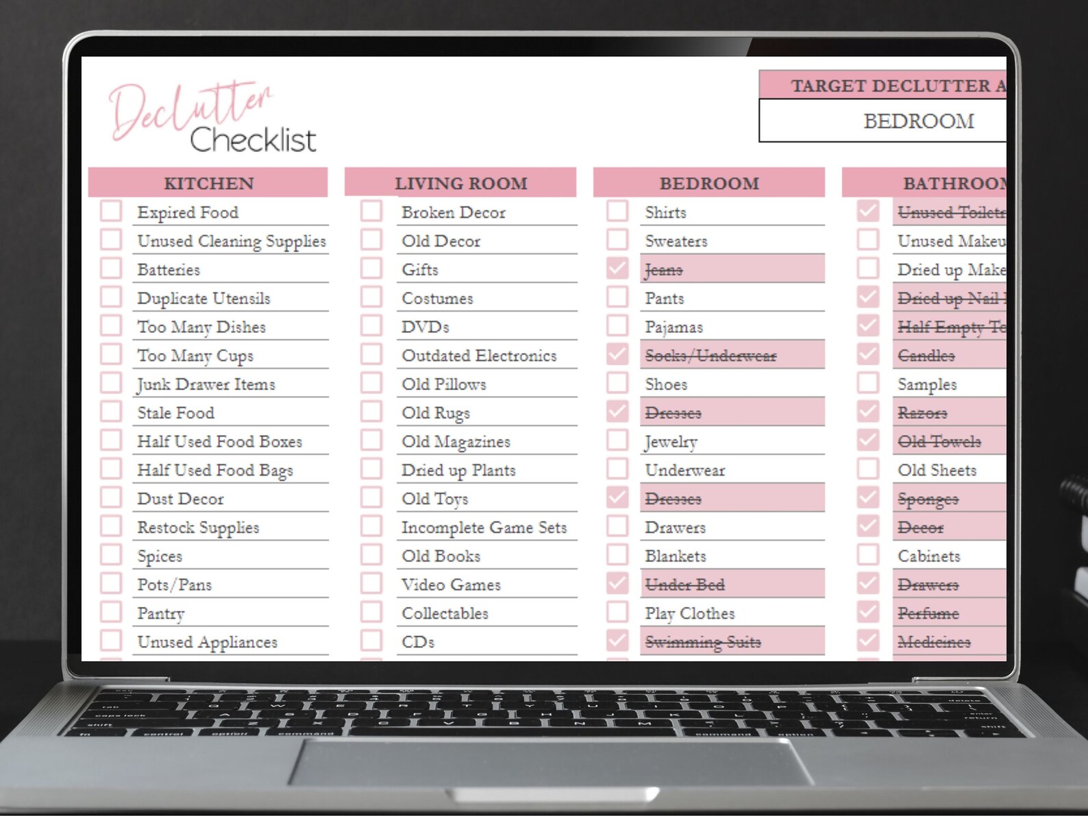 Declutter Checklist Template Declutter Challenge Declutter - Etsy