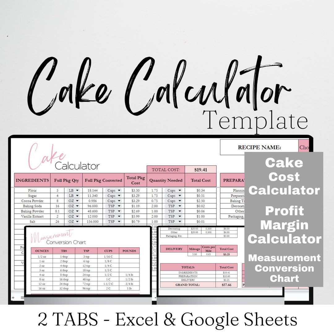 Cake Calculator, Cake Recipe Cost Calculator, Cake Decorating, Recipe Calculator, Cake Business ...