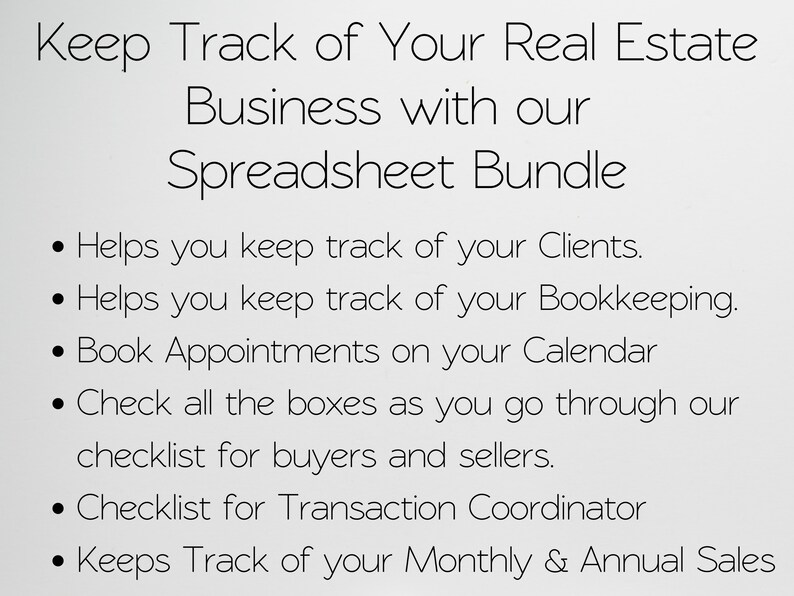 Real Estate Management Template Bundle Transaction Checklist - Etsy