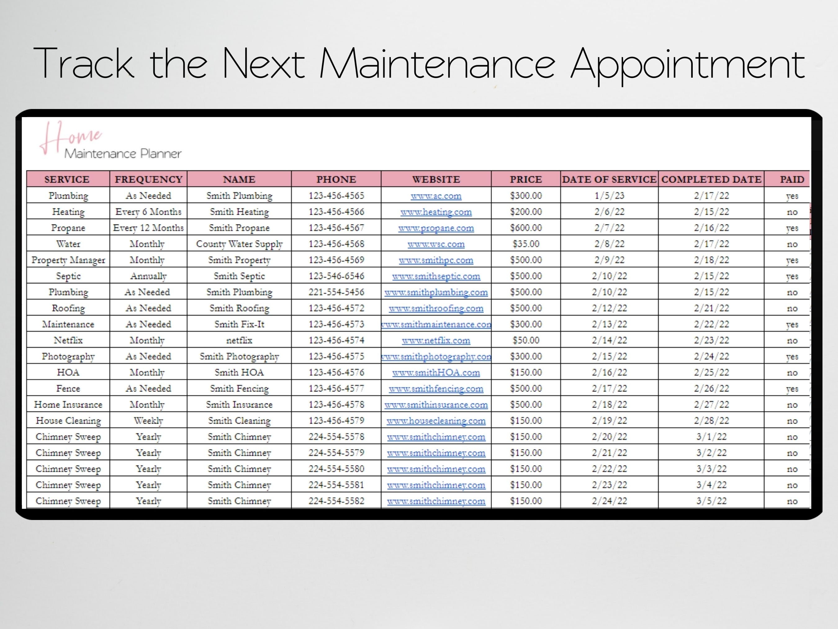 Home Maintenance Planner Home Maintenance Tracker Home - Etsy
