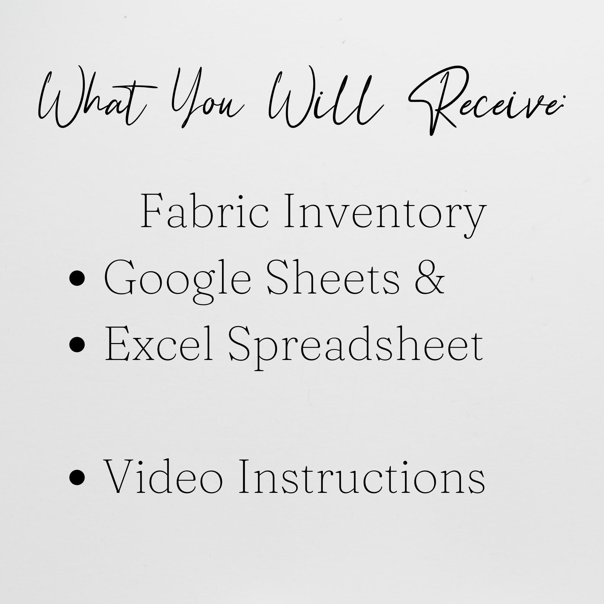 Fabric Inventory Tracker Excel Spreadsheet, Sewing Organizer, Fabric ...