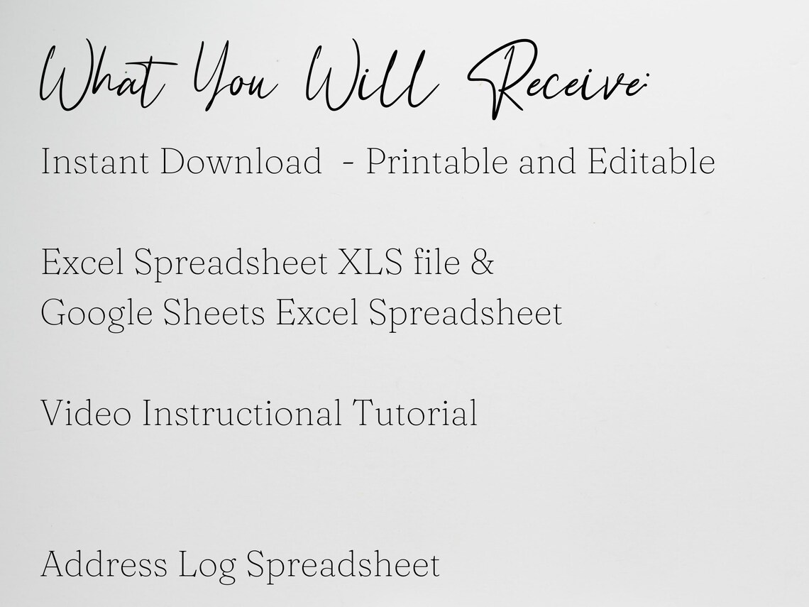 Address Tracker Template Excel Spreadsheet Address Book - Etsy