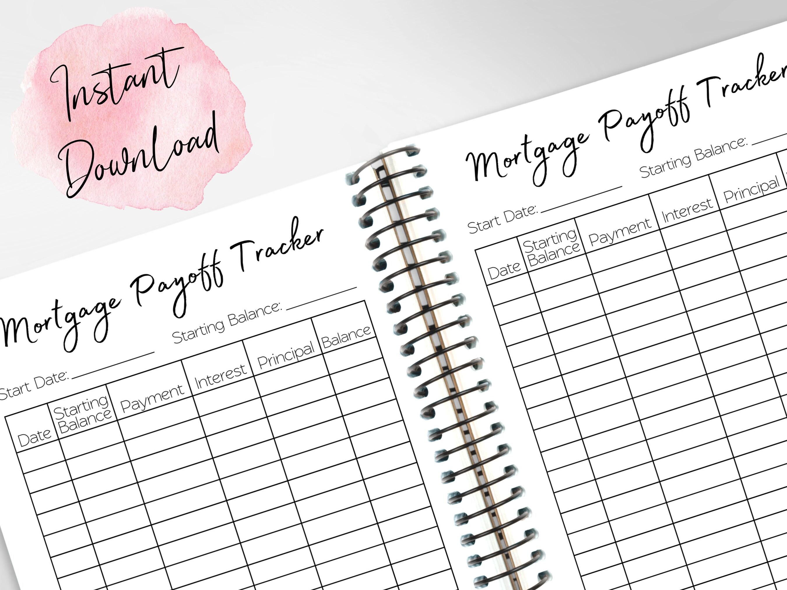 Mortgage Payoff Tracker Printable, Mortgage Payoff Charge, Mortgage Pay ...