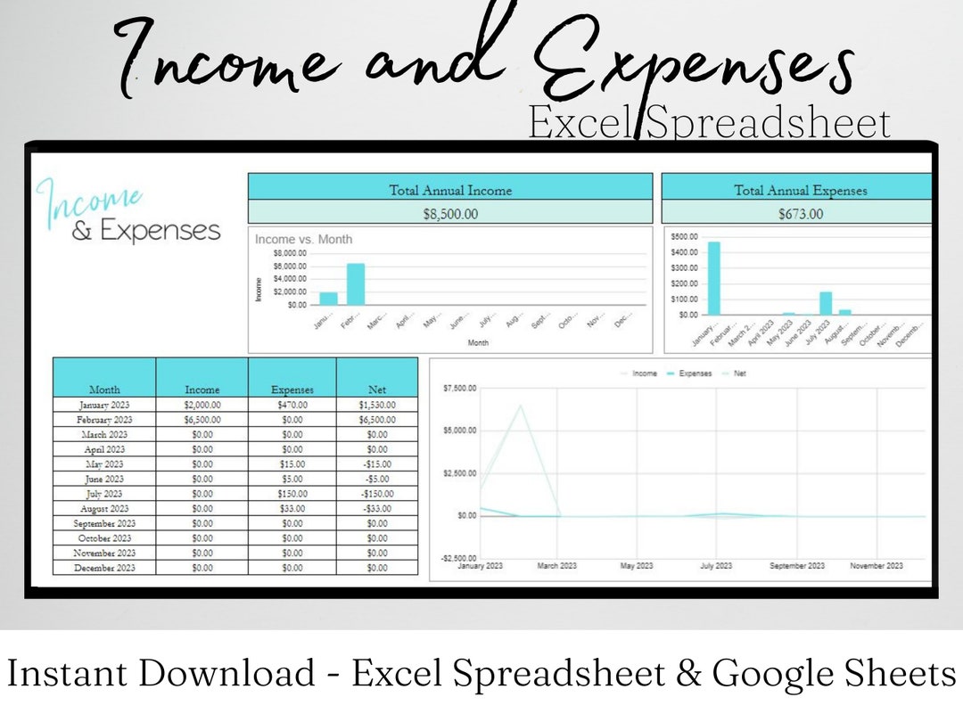 Income and Expense Spreadsheet, Profit and Loss Google Sheets, Profit ...