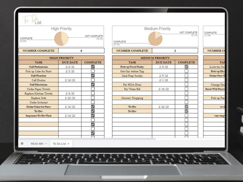 To Do List Google Sheets to Do List Spreadsheet to Do List - Etsy