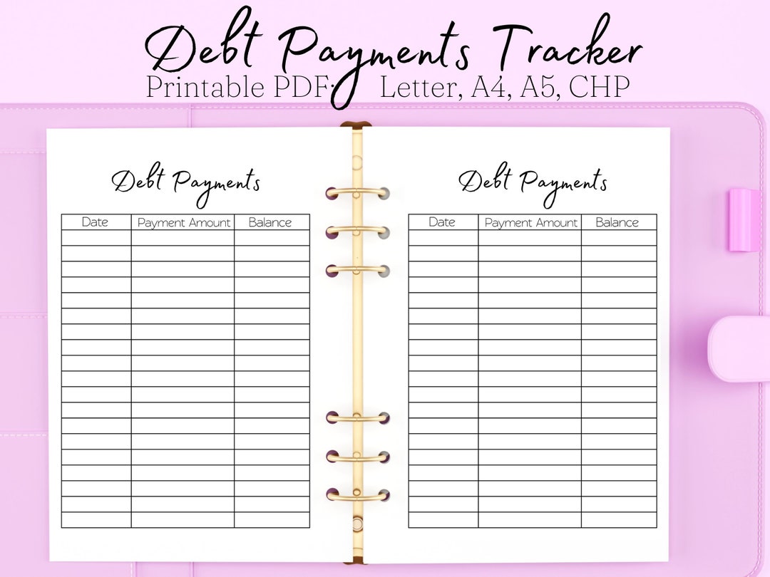 Debt Payment Tracker Printable, Debt Payment Plan, Debt Payments ...